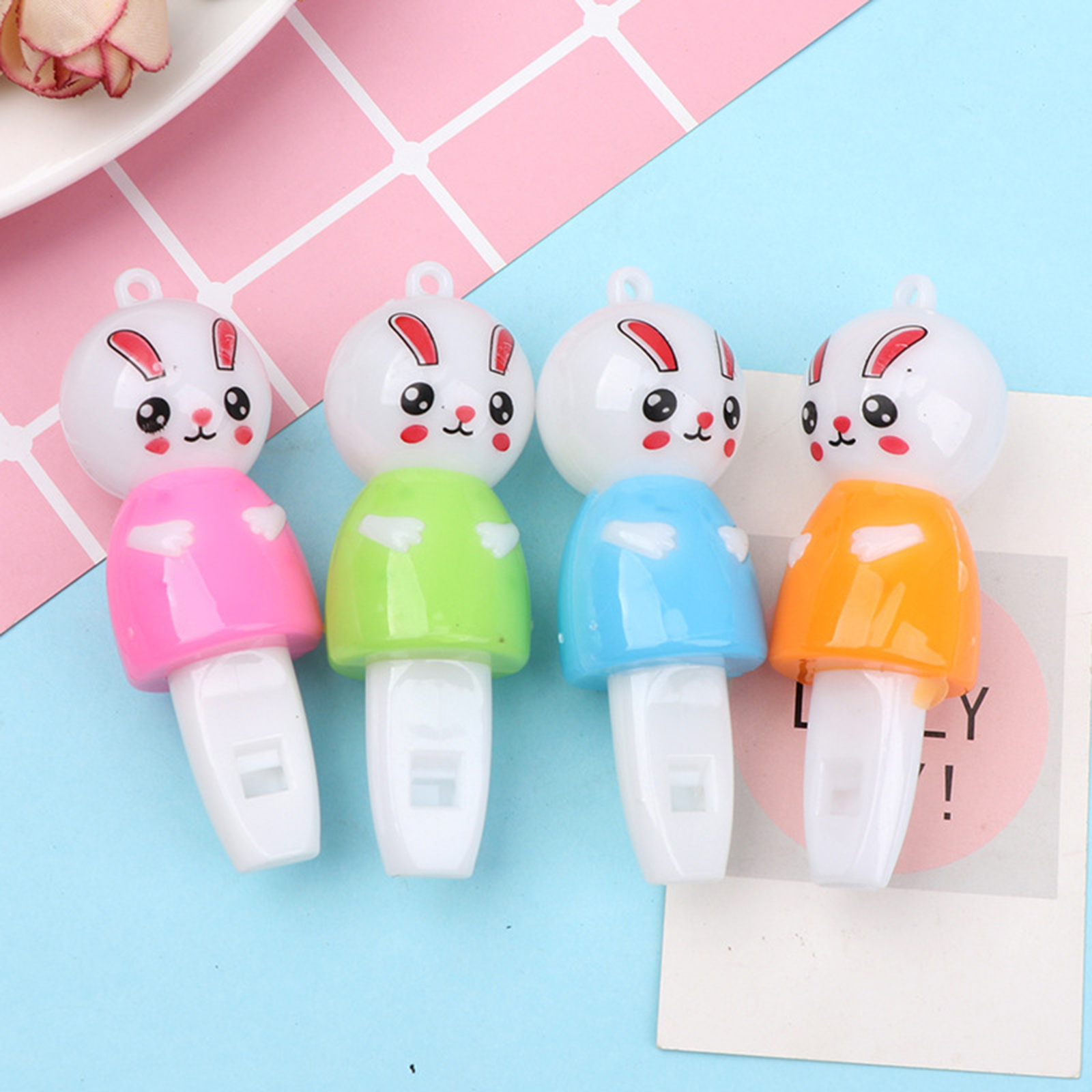 10pcs/set Glow Whistle Funny Children Toys Cute Rabbit Animal Led ...