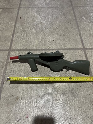 Vintage 1960s Marx US Army Green Toy Machine Gun Hand Crank Top Load | eBay