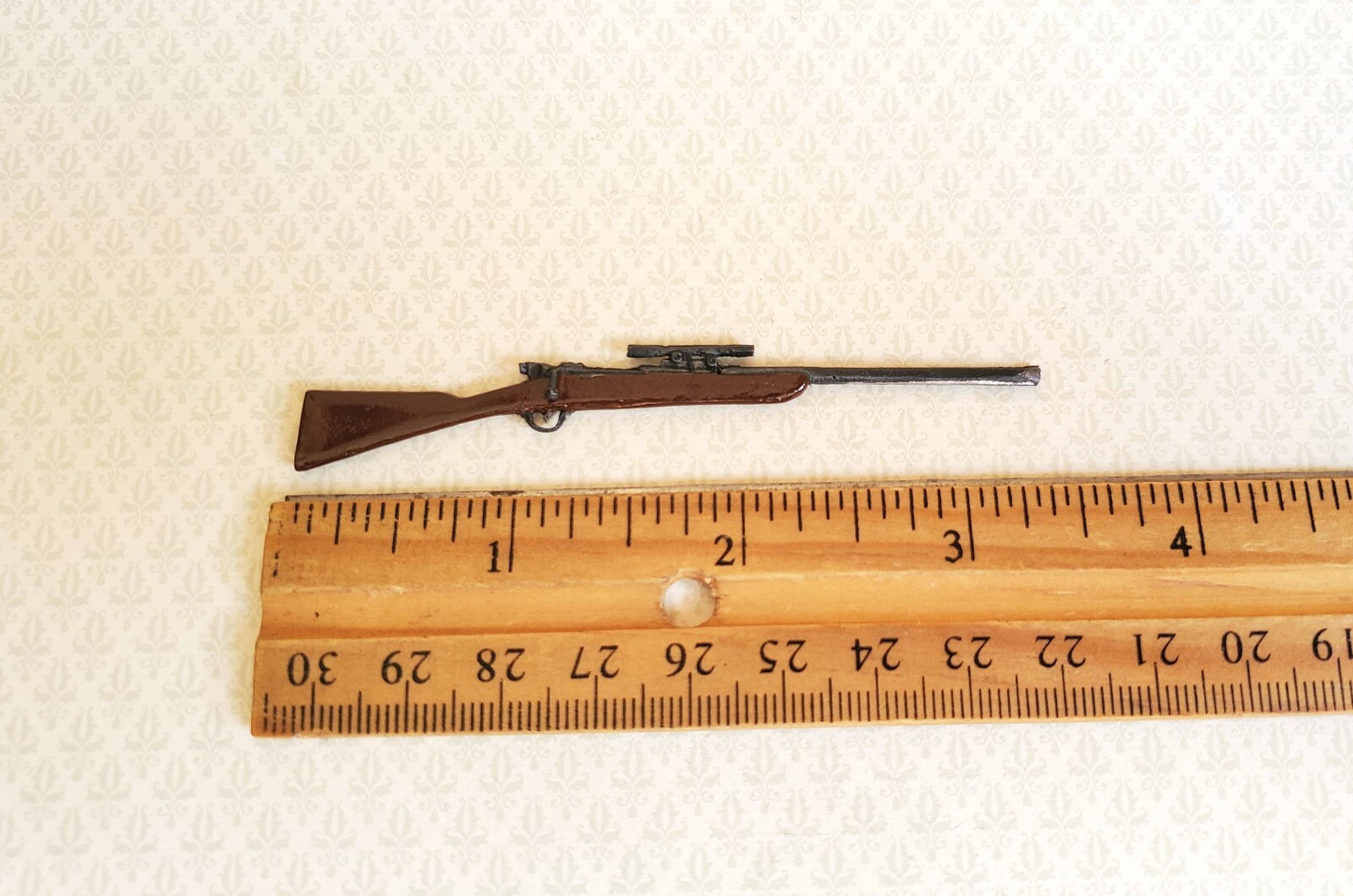 Dollhouse Miniature Bolt Action Rifle with Scope Prop 1:12 Scale ...