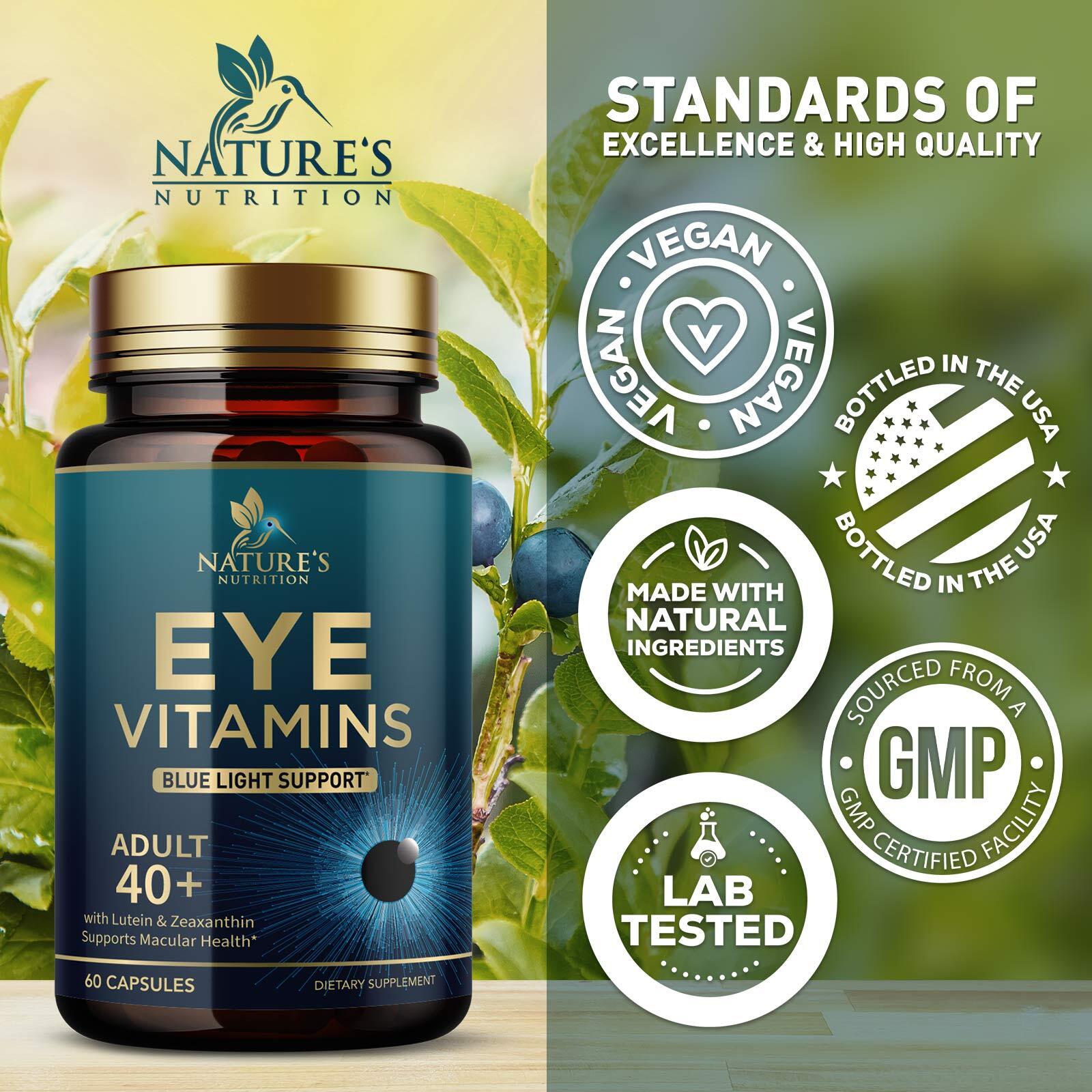 Eye Vitamins with Lutein and Zeaxanthin 1322mg - Premium Eye Protection ...