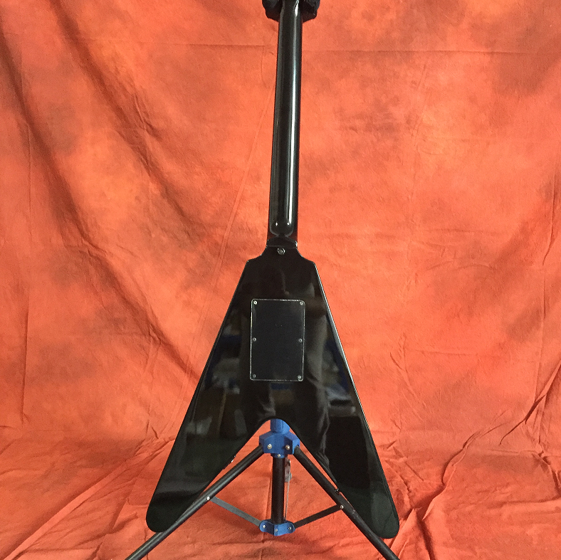 Custom Flying V Electric Guitar Black Monkey Inlay Tremolo Bridge ...