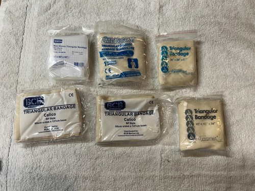 SET OF 6 Non-Sterile Triangular Bandage Muslin First Aid Arm Sling 40 ...