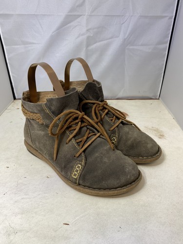 Born Boots Women's 8.5 Brown Woven Suede Lace Up Ankle Boots F32529 | eBay