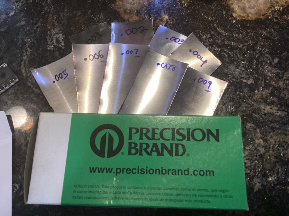 SHIM STOCK ASSORTMENT (9 SIZES .001 - .009) PRECISION BRAND STEEL | eBay