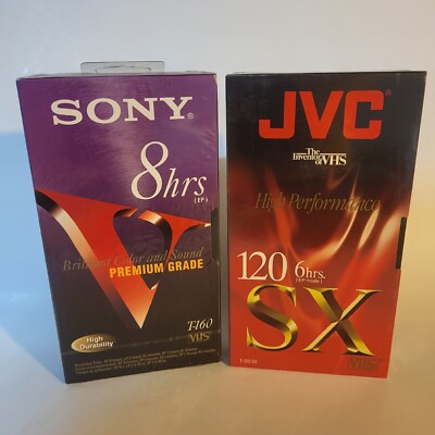 2 VHS Tapes Sealed / Sony T-160VF 8hr / JVC T-120 SX | eBay