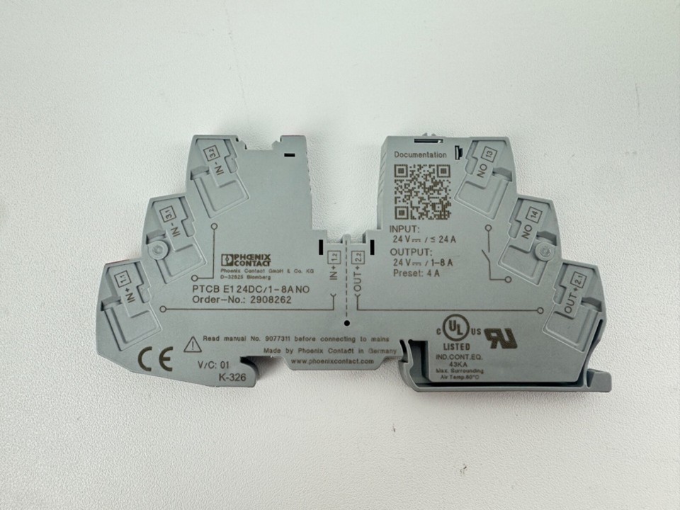 x(3) PHOENIX CONTACT PTCB E1 24DC/1-8A NO ELECTRO CIRCUIT BREAKER ...