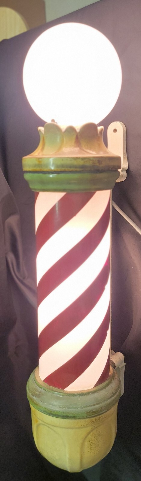 Antique Paidar Barbershop Wall Barber Pole Model 37 Milk Glass LOCAL ...