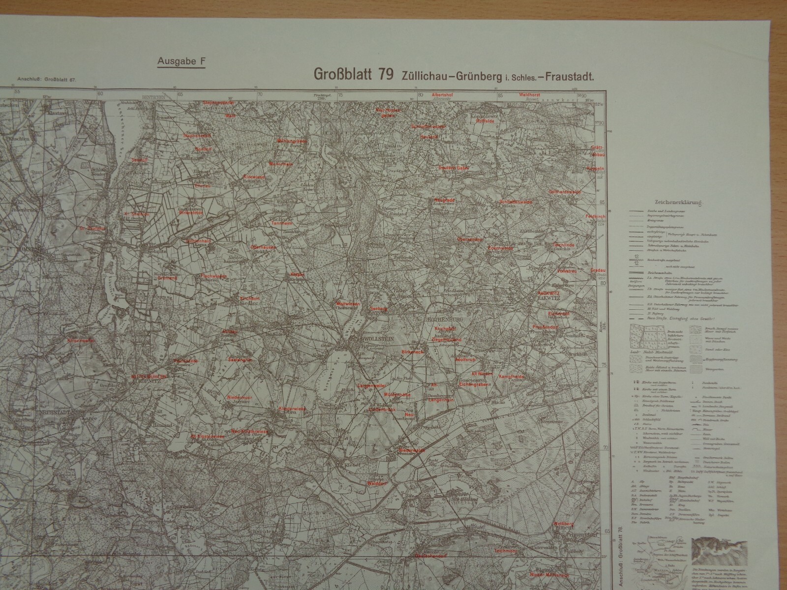 WW2 German map of OCCUPIED POLAND featuring WOLLSTEIN, RAKWITZ ...