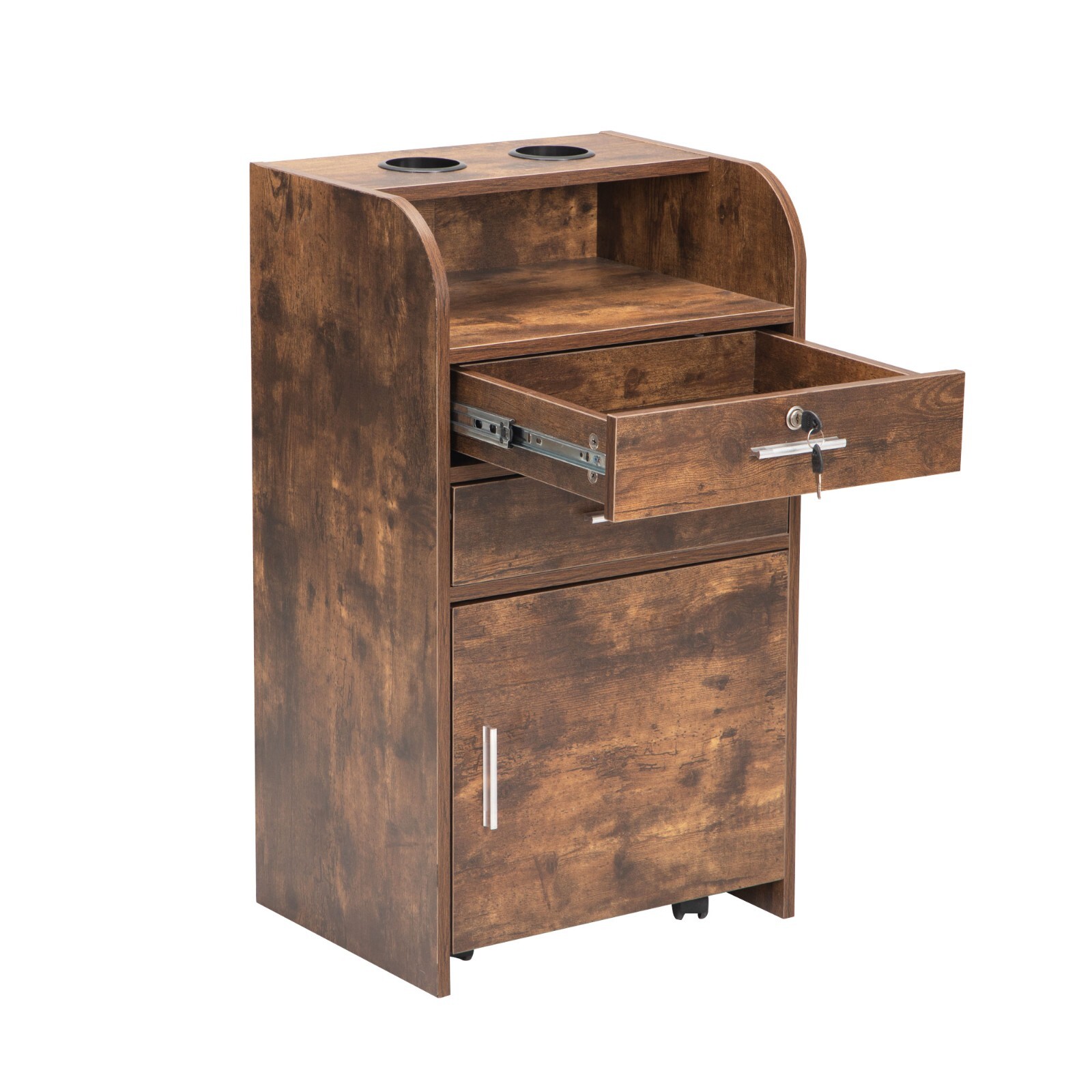 Hair Salon Trolley Wood Rolling Cart Salon Beauty Station Stylist ...