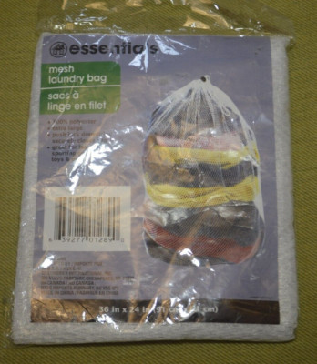 Essentials Extra Large 36” x 24” Polyester Mesh Locking Drawstring Laundry Bag | eBay