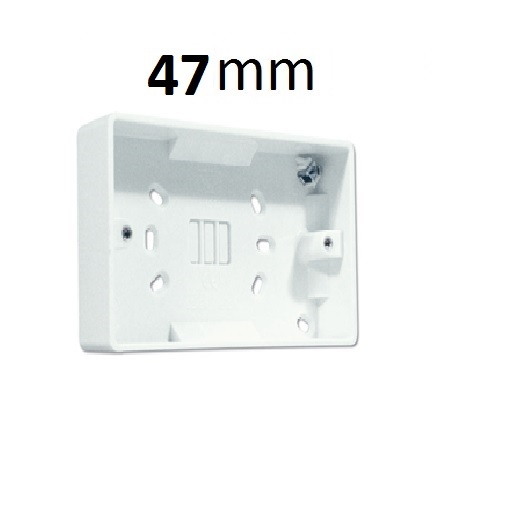 2 GANG SURFACE MOUNTED PATTRESS ELECTRICAL DOUBLE SOCKET BACK BOX, 47MM ...