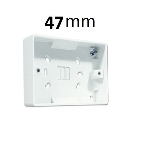 2 GANG SURFACE MOUNTED PATTRESS ELECTRICAL DOUBLE SOCKET BACK BOX, 47MM ...