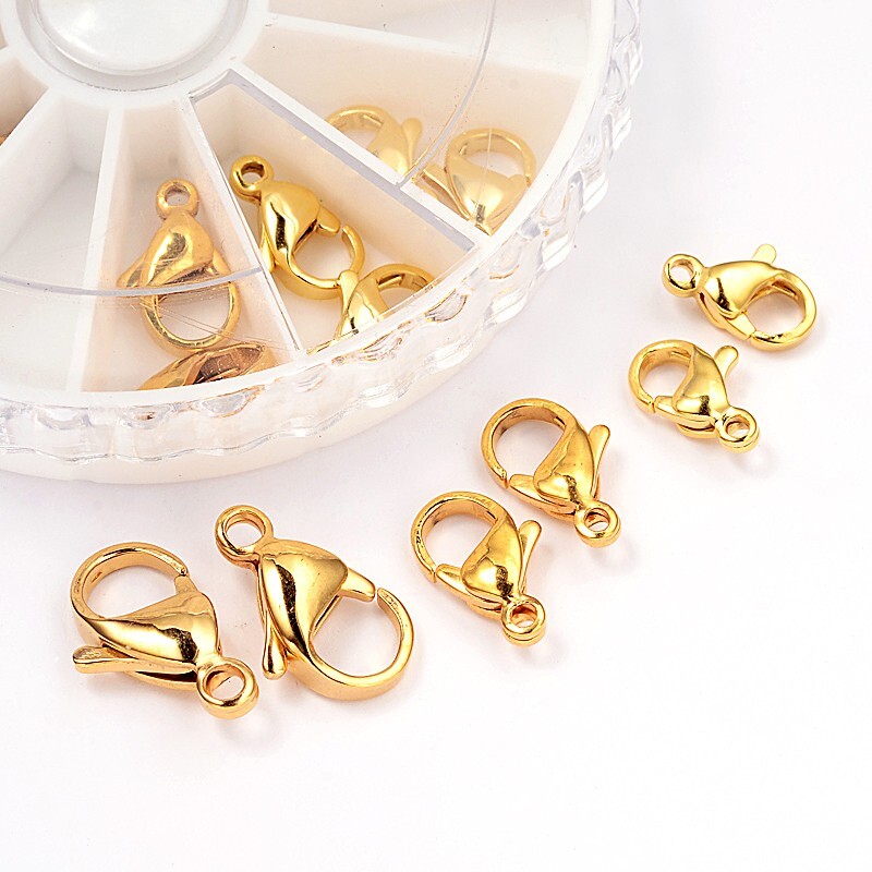 24pcs/box 304 Stainless Steel Lobster Claw Clasps DIY Jewelry Making 9 ...