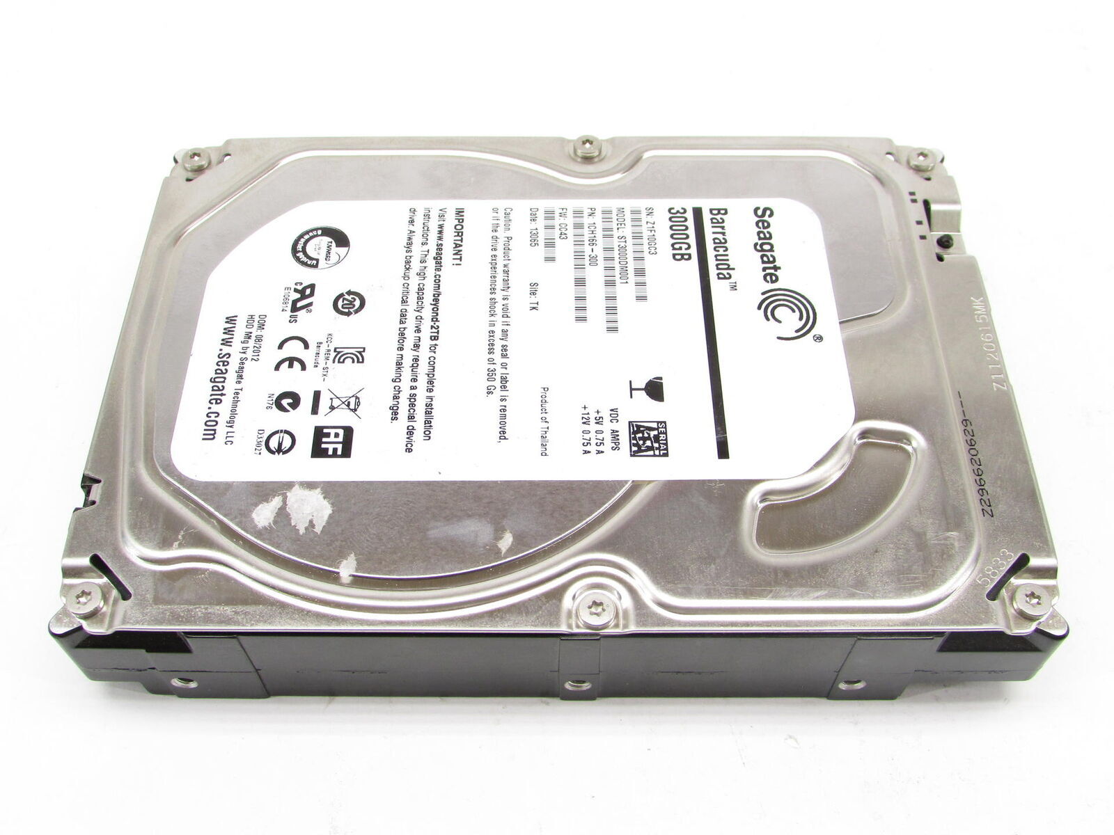 Seagate Barracuda 3TB 7200rpm SATA III Internal Hard Drive (ST3000DM001 ...