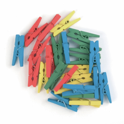 Wooden Clothes Pegs Assorted Colours Household Laundry Supplies Decor ...