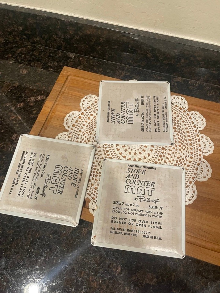 3 Vintage Stove and Counter MATs: Corelle Meadow Pattern | eBay
