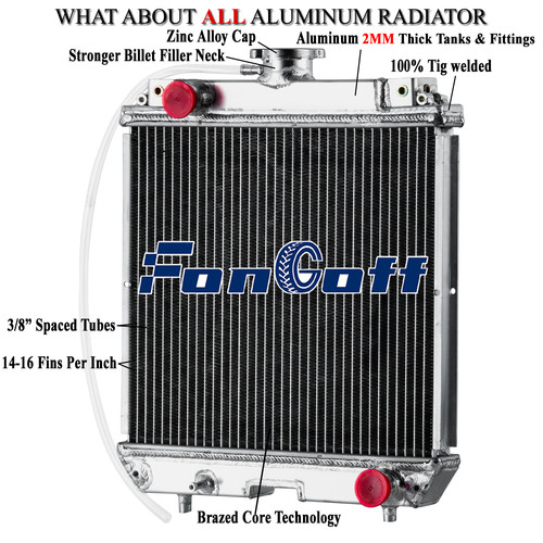 2 Rows Radiator for Kubota ZD18F ZD21 ZD221 G2160 G21HD G21LD GR2100 ...