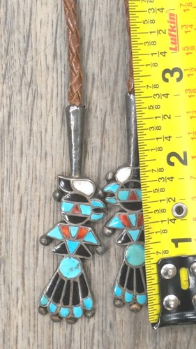 Old Pawn Zuni Knife Wing Kachina Turquoise Multi Stone Sterling Silver ...