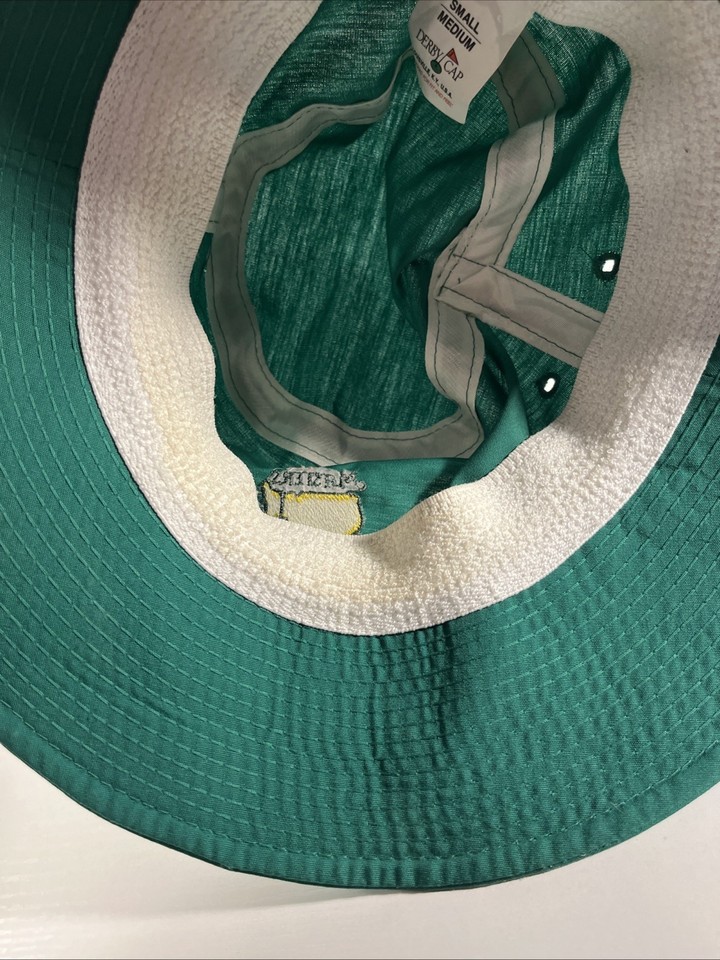 Masters Bucket Hat Green Derby Cap Golf Augusta National Logo Size S/M ...