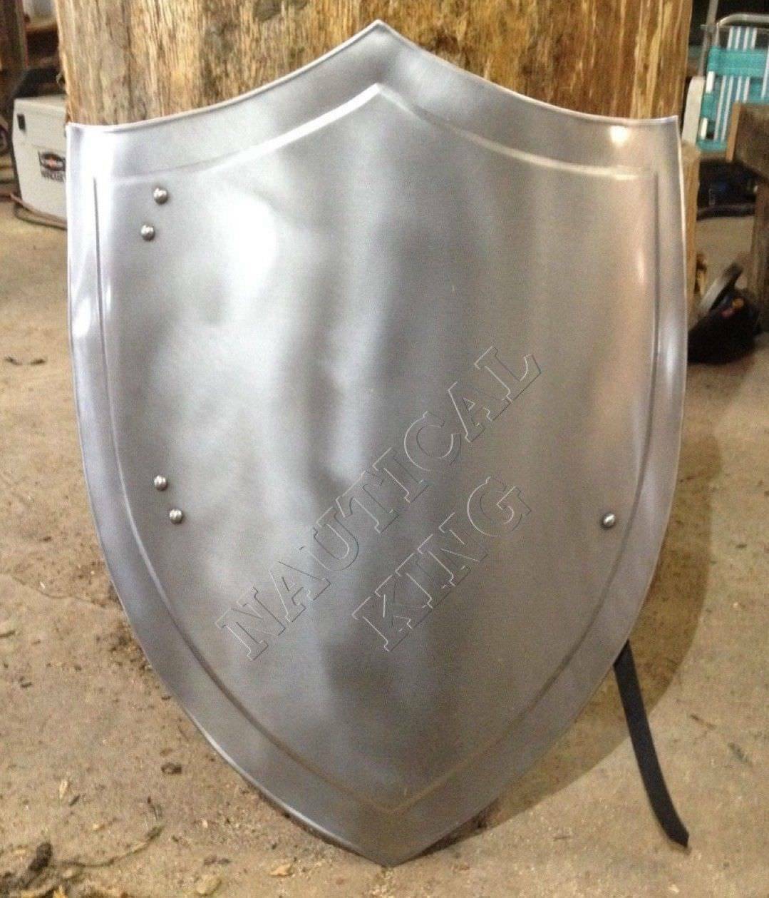 18'' Shield Knight Medieval heater shield SCA LARP 18GA Battle Armor ...