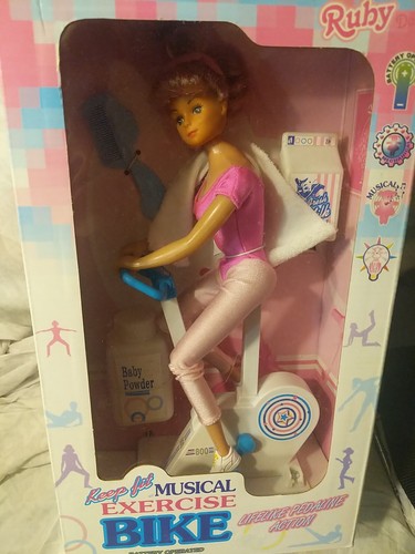 Rare Ruby Toys Gym Doll Works Keep Fit Musical Exercise Bike Pedaline ...