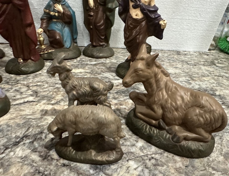Vintage Atlantic Mold Ceramic Nativity Set 17 Piece 70's Christmas ...