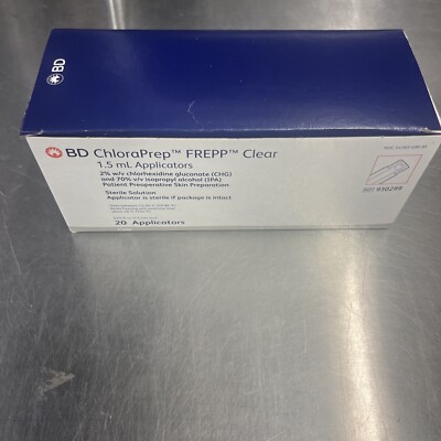 930299 - BD - CHLORAPREP FREPP CLEAR - 1.5mL APPLICATORS - BOX OF 20 ...