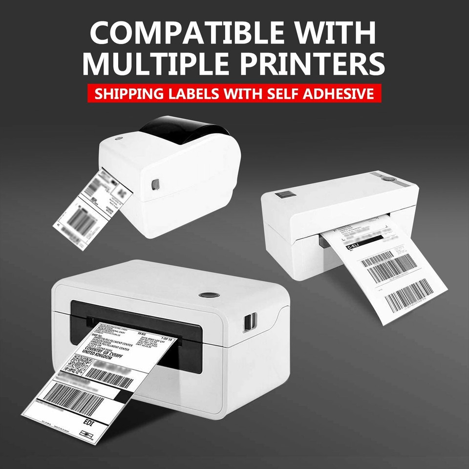 500 4"x6"Fanfold Direct Thermal Shipping Labels for Zebra BEEPRT Rollo ...