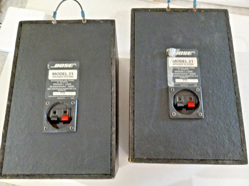 Bose Model 21 Speaker System Stereo Bookshelf Speakers Black Wood Grain ...