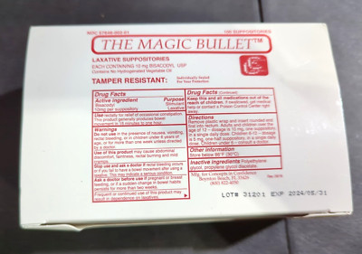 Magic Bullet Suppository Part No. CCMB100 Concepts in Confidence Box ...