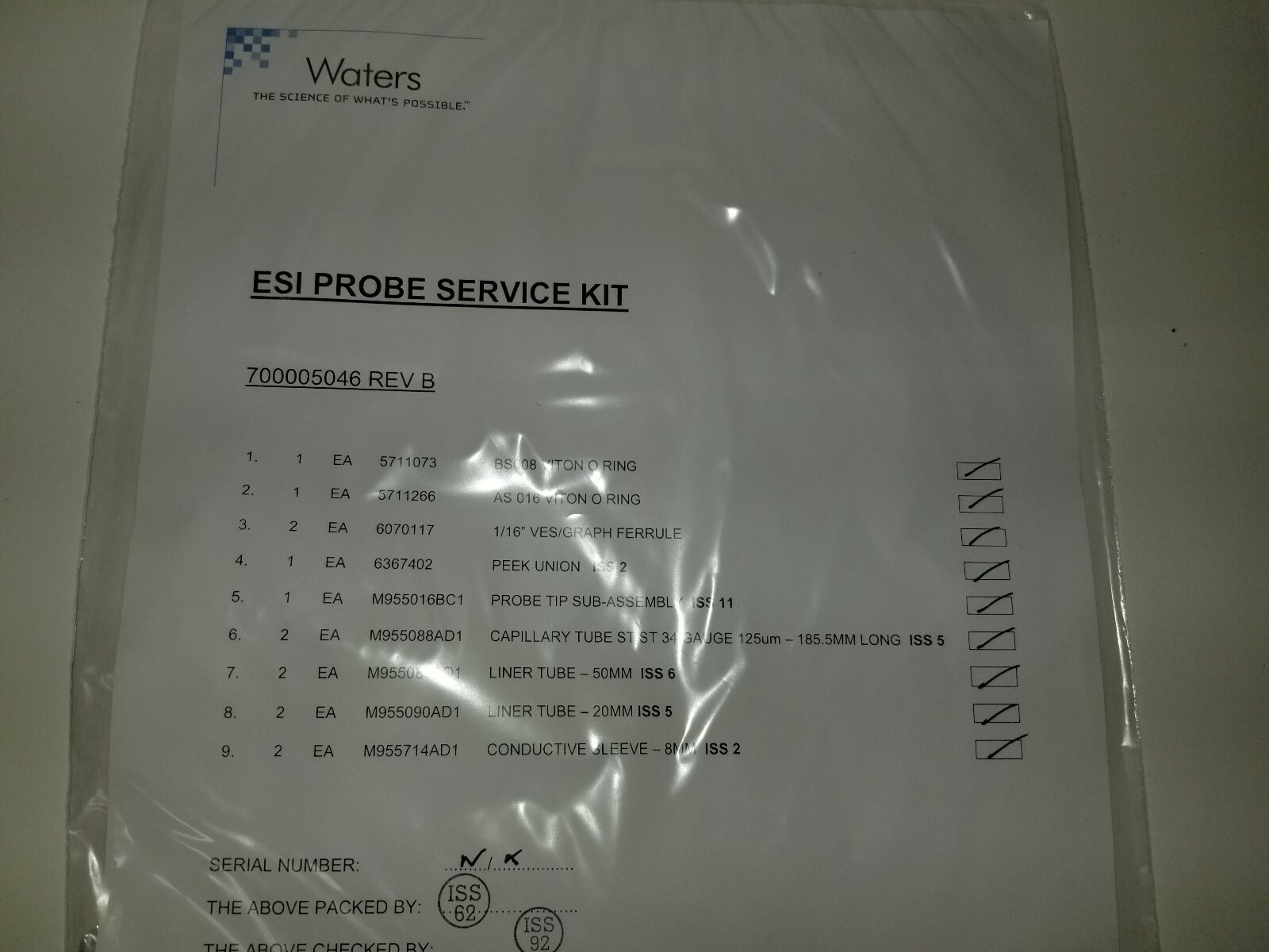 Waters Lcms 700005046 REV B- ESI REFERENCE PROBE SERVICE KIT for sale ...