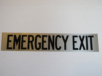 SCHOOL TRANSIT BUS "EMERGENCY EXIT " SILVER DOUBLE SIDED DECAL NEW | eBay
