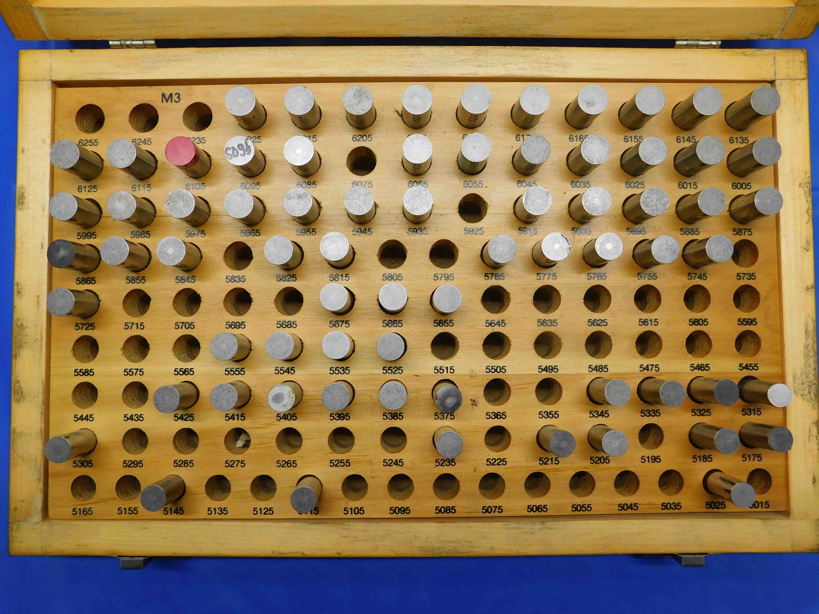 LOT OF MEYER PIN GAGES .5025" - .6225" W/ STORAGE GAGE CASE INSPECTION ...