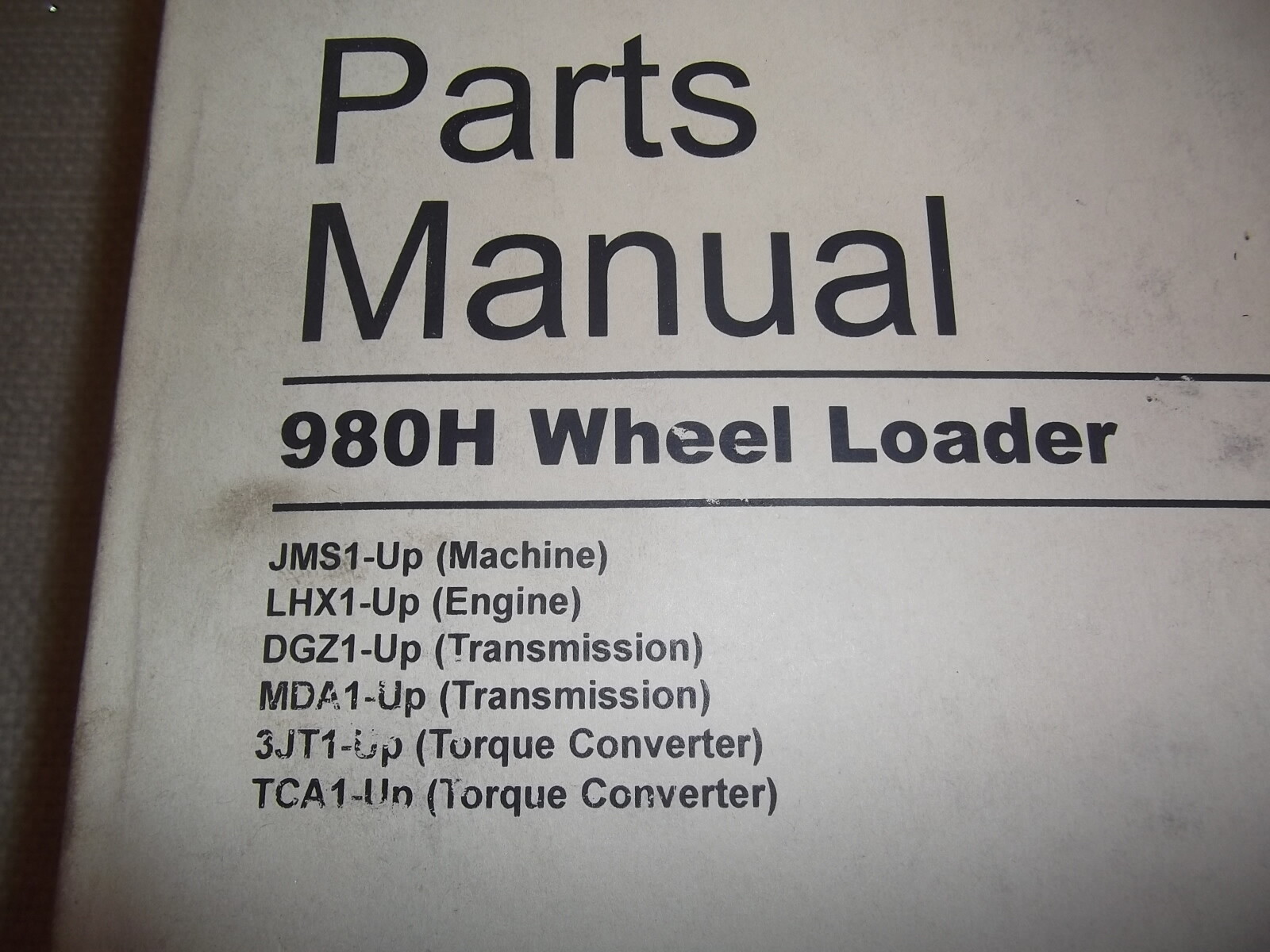 CAT CATERPILLAR 980H WHEEL LOADER PARTS BOOK MANUAL S/N JMS0001-UP ...