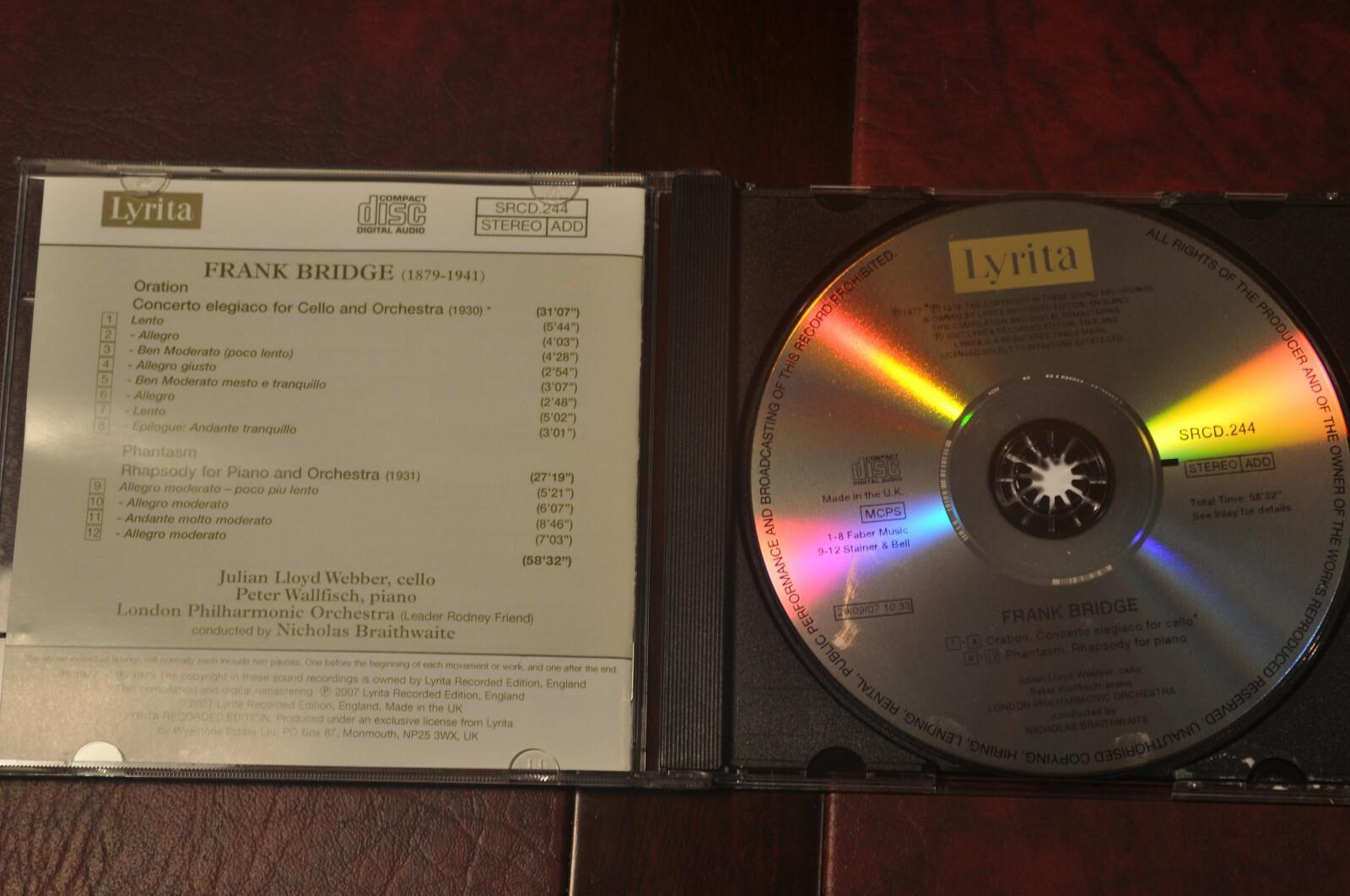 Frank Bridge - Oration, Phantasm, Cello Concerto/Piano Rhapsody, 2007 ...