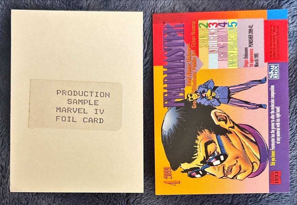 1993 Skybox Marvel Universe Fearmaster Red Foil Production Sample Card ...