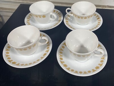 Set of 4 Corelle Tea Cups with Saucers | eBay