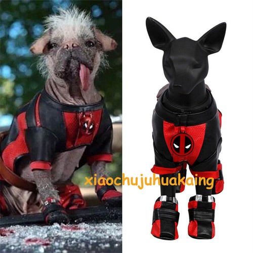 Cute Deadpool 3 Dogpool Costume Cosplay Dog & Cat Pet Clothes Full Set ...