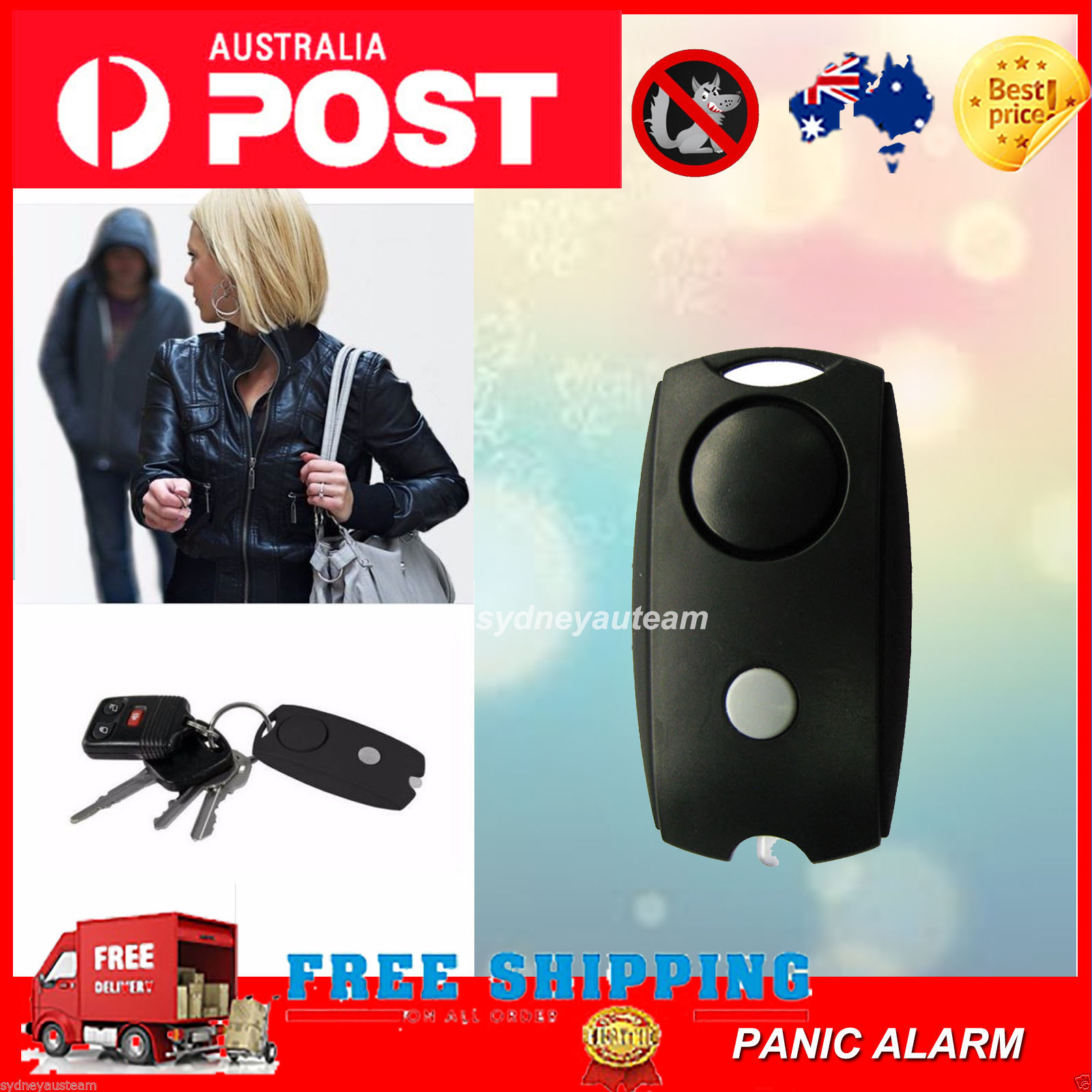 Personal Alarm Keychain Rape Attack Panic Security Emergency Alert ...