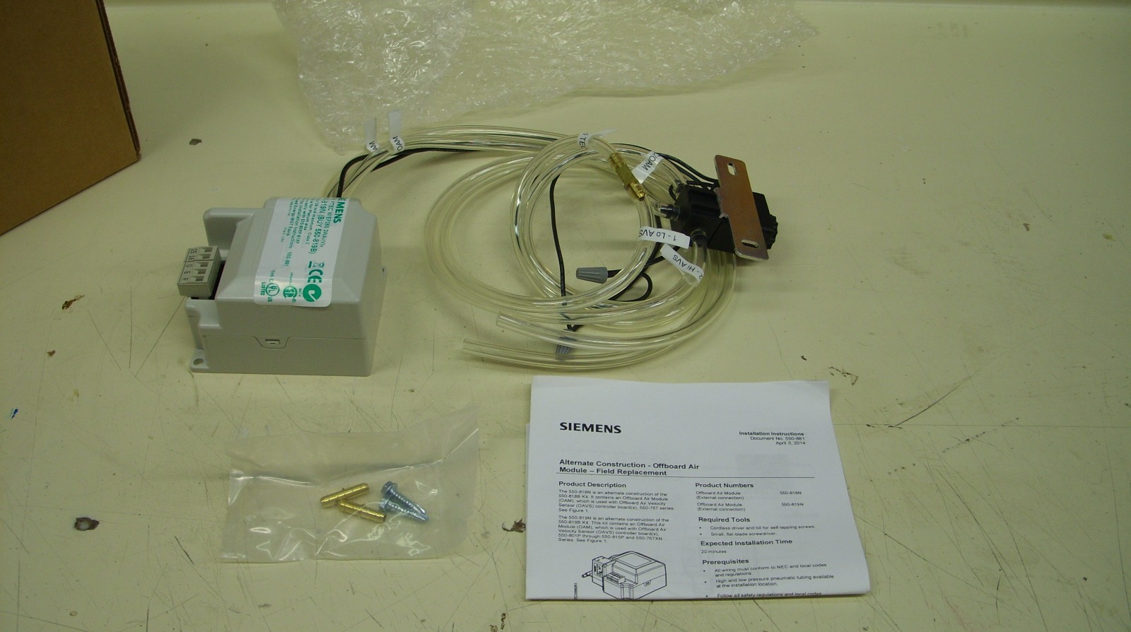 SIEMENS - REMOTE OFFBOARD AIR MODULE PTEC W/EP265 3W AIR VALVE - 550 ...