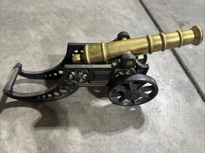 Vintage Antique Brass Model Cannon | eBay