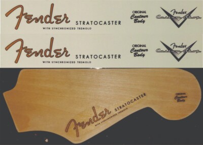 2 (Two) Fender Stratocaster Spaghetti - custom shop headstock ...