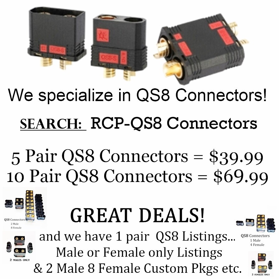 RCP-QS8 (2) QS8 MALE LEADS HEAVY DUTY 8awg WIRE | eBay