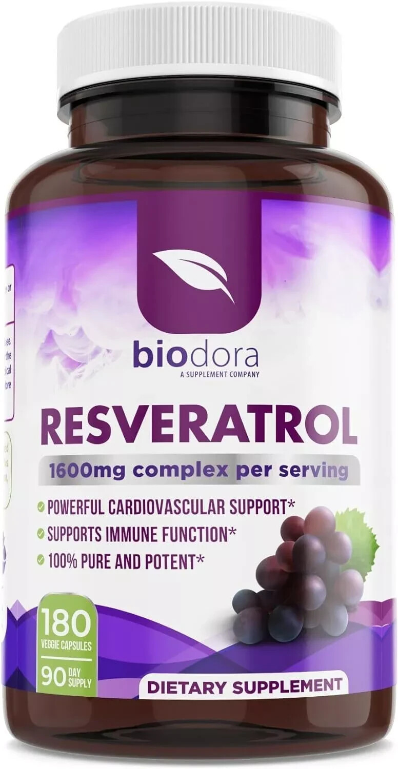 1600mg Trans-Resveratrol Antioxidant Supplement with Green Tea ...