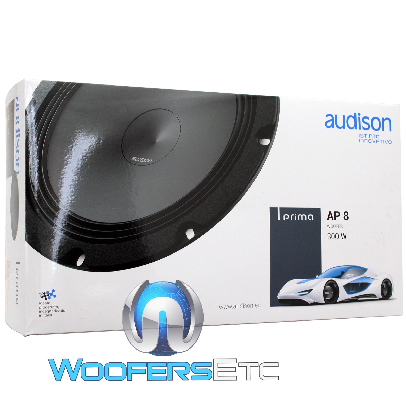 AUDISON AP8 PRIMA 8" MIDRANGE 4-OHM 100W RMS SPEAKERS CAR AUDIO PAIR ...