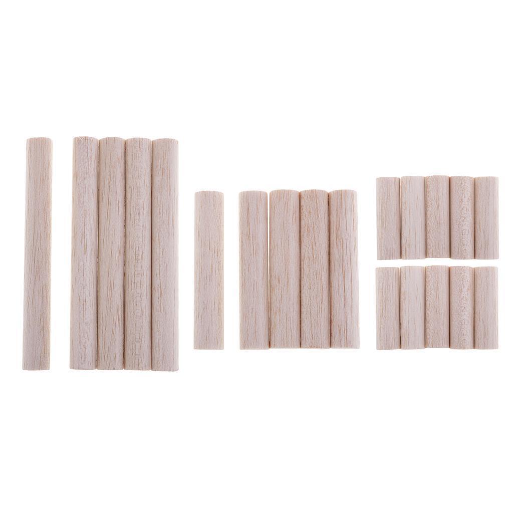 Pack 5 / 10 15mm Thick Wooden Dowel Rods - Unfinished Balsa Wood Dowels ...