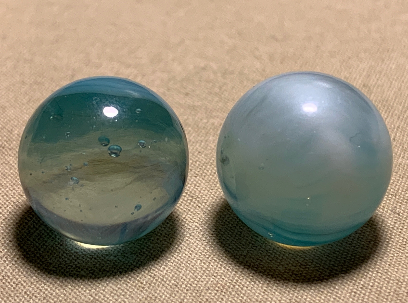 2 Vtg Vitro Agate Tri Lite Conqueror Turquoise White Brown Strip ...