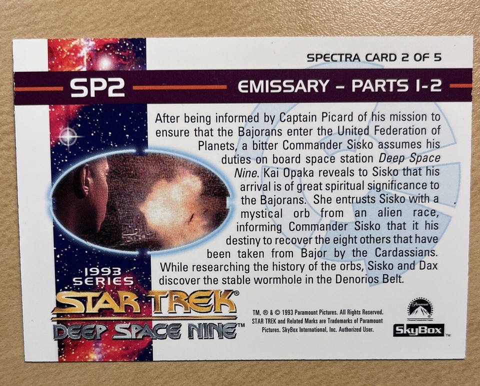 1993 Star Trek Deep Space 9 Skybox EMMISSARY PARTS 1-2, Spectra Card # ...