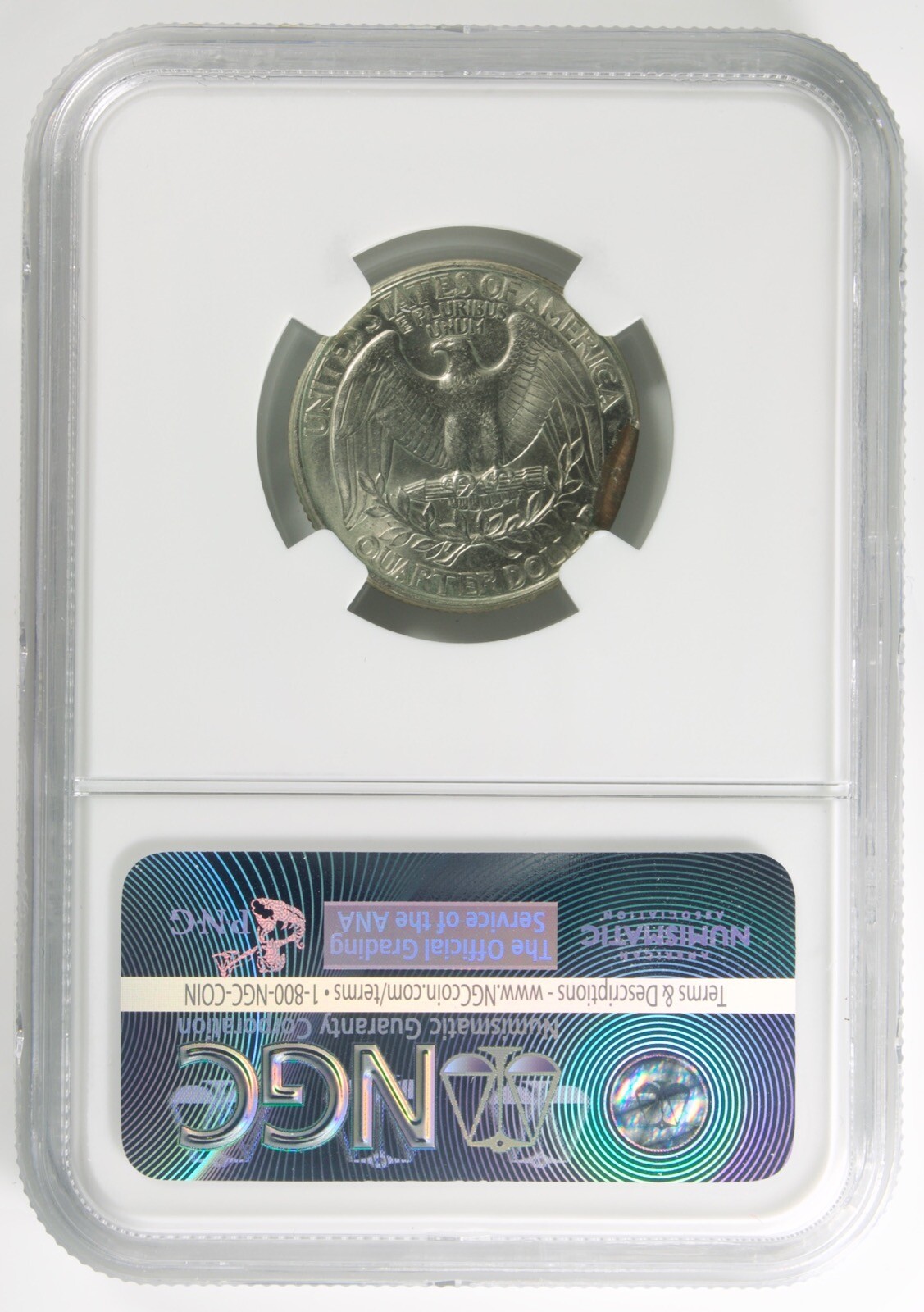 1996-P Washington Quarter Struck On A Defective Planchet NGC Mint Error ...