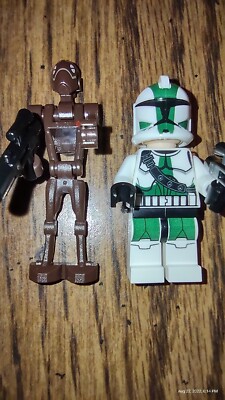 Clone Commander Gree and Droid Dark Green Trooper Star Wars LEGO Mini ...